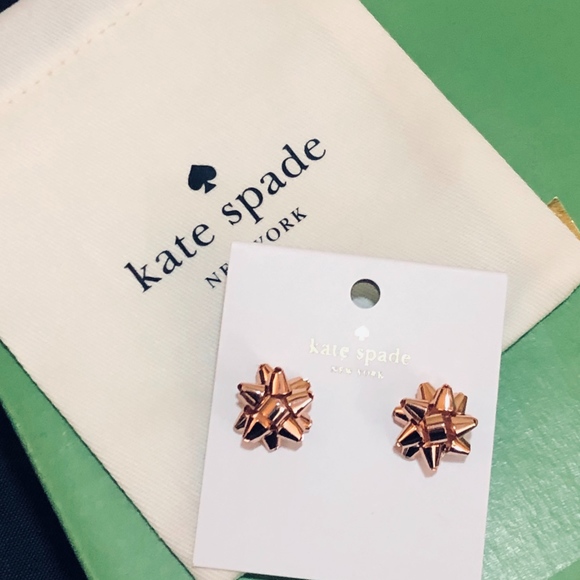 kate spade | Jewelry | Nwtkate Spaderose Gold Bourgeois Bow Studs ...